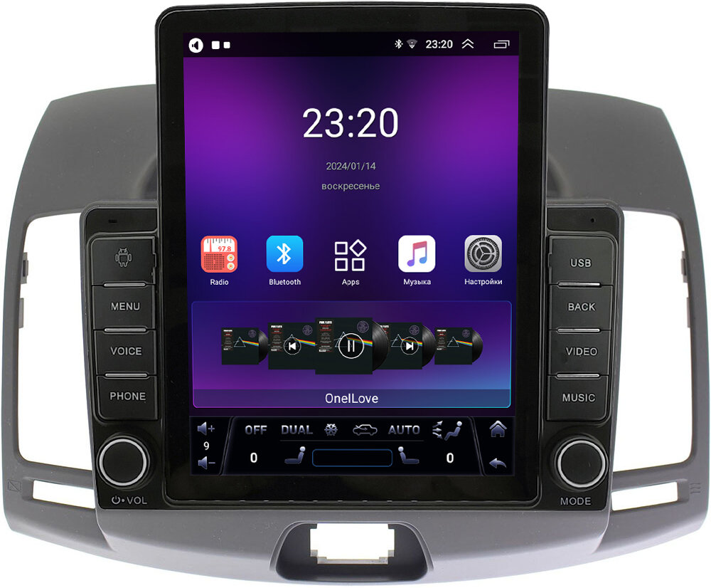 Штатная магнитола Canbox GTR095-9077 Hyundai Elantra 4 (HD) 2006-2011 (темно-серая) Android 10 (QLed, 4/64, DSP, CarPlay)