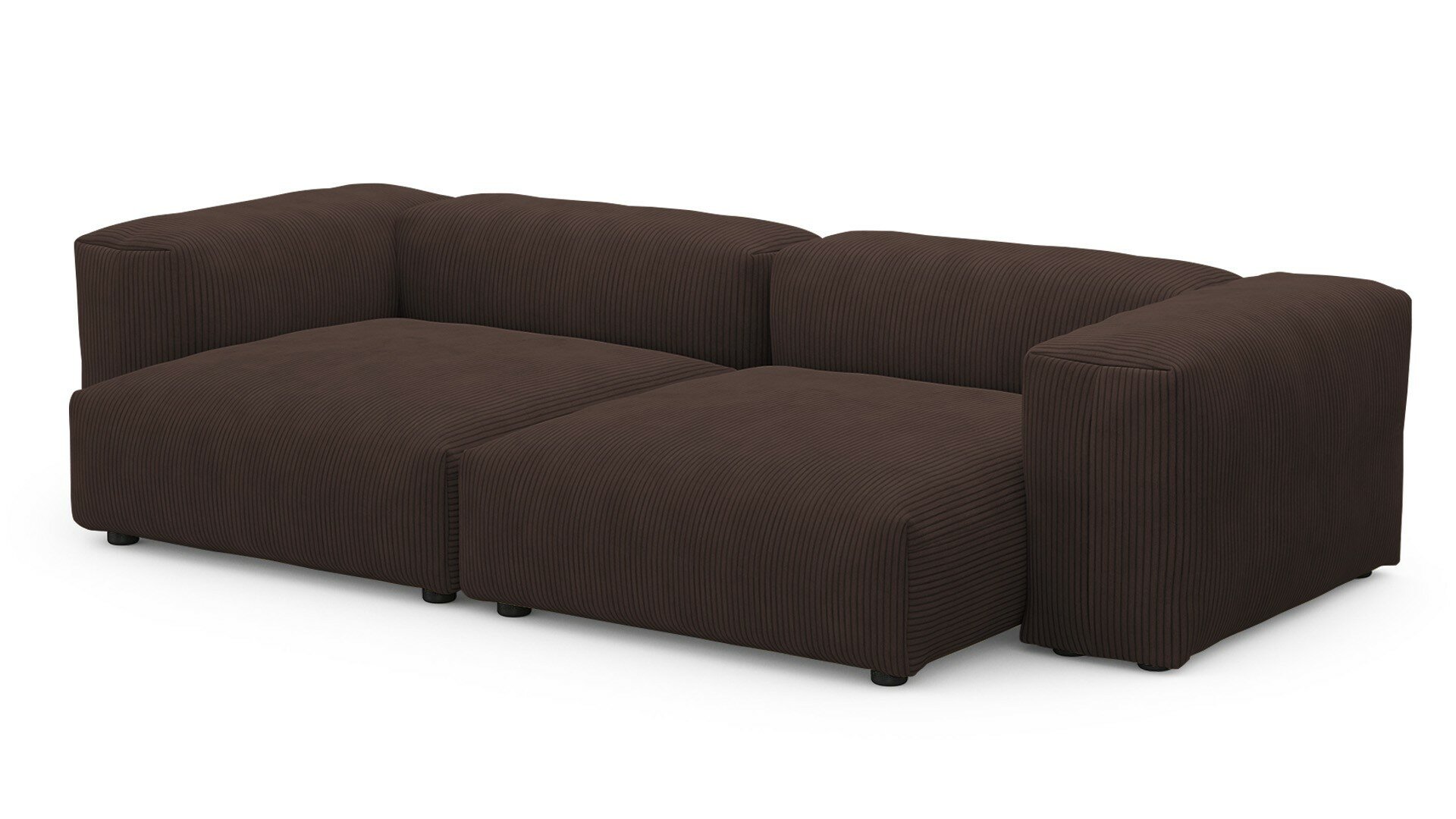 Диван Фиджи двухсекционный (большой и глубокий) Cilium Chocolate NOW 273x137x62 см, коричневый Вельвет, нераскладной Дом мебели для вас