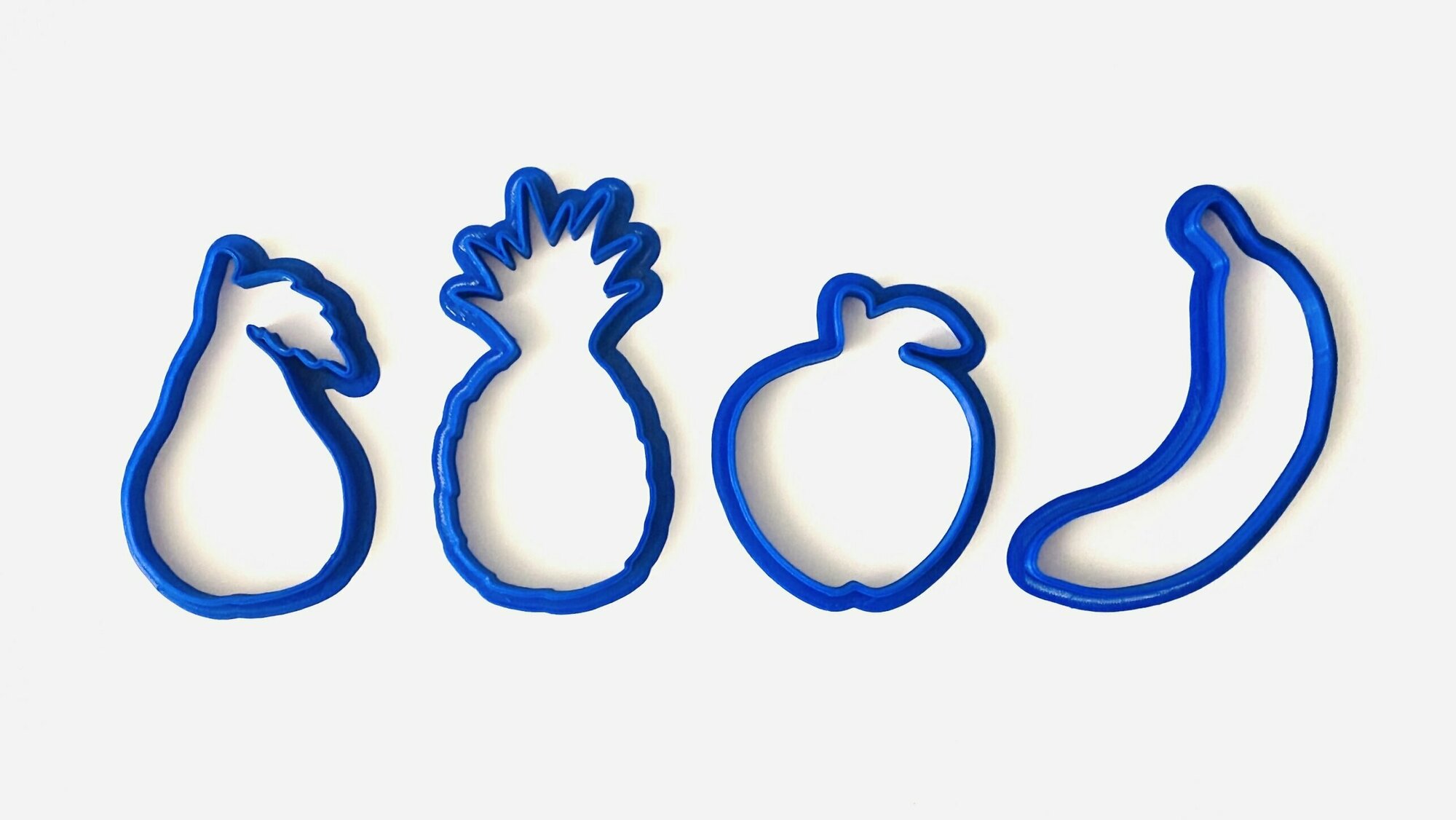 Формочки для печенья, вырубки для пряников "Фрукты, груша, ананас, яблоко, банан " 4 шт.