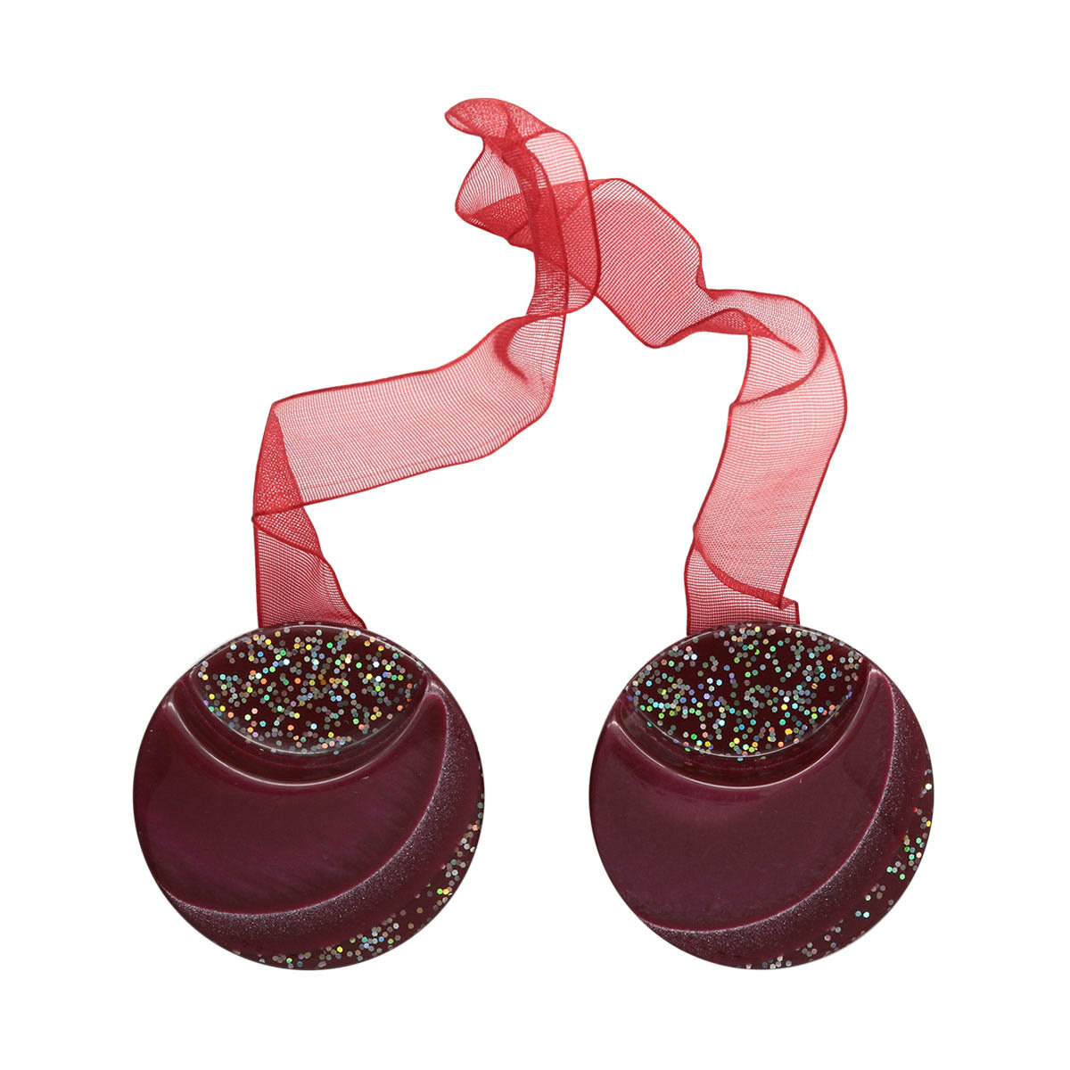 Подхваты для штор, магнитные, пластиковые, 2 штуки, цвет бордовый