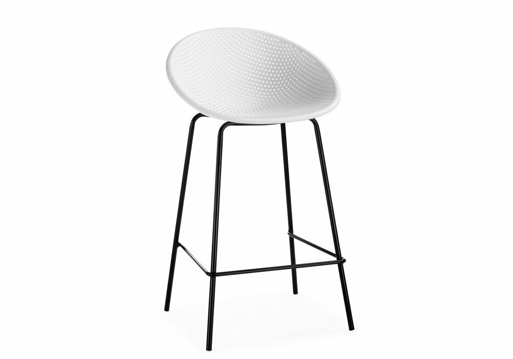 Барный стул Zeta woodville белый, черный, пластик, металл, мягкое сиденье, без подлокотников