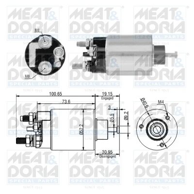 Втягивающее реле стартера Meat & Doria 46307