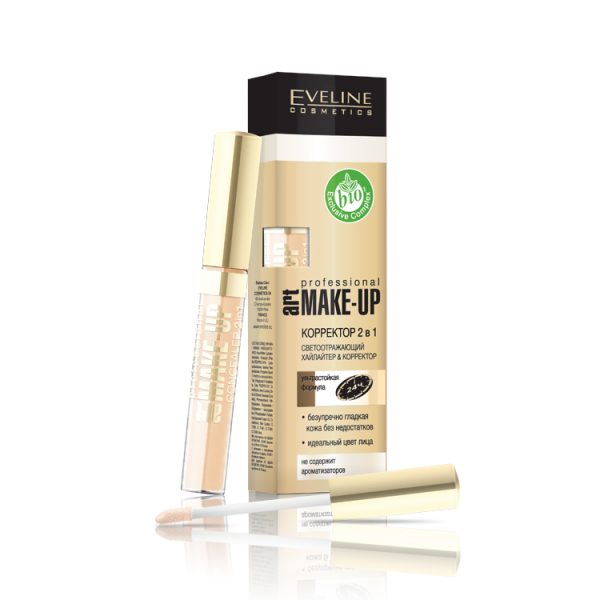 Eveline Art Professional Make-up Жидкий корректор с аппликатором 2в1 - 7 мл. №04 light