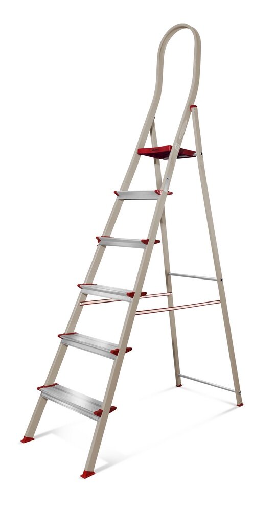 Стремянка Алюминиевая Эйфель Афина 6 Ступеней, Рабочая Высота 3.68 М, Нагрузка 150 Кг.