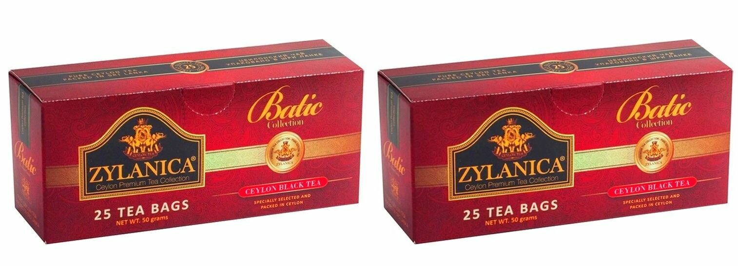 ZYLANICA Чай черный Batik Design, 25 пакетиков по 2 г в уп, 2 уп