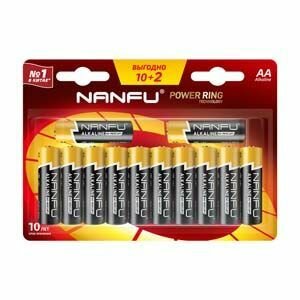Nanfu Батарейка, щелочная, AA, (10+2)