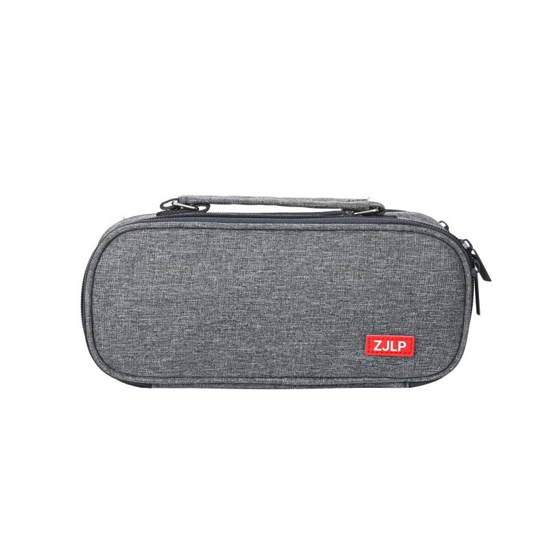 Пенал, ткань Оксфорд, серый, 5 сеток, большой