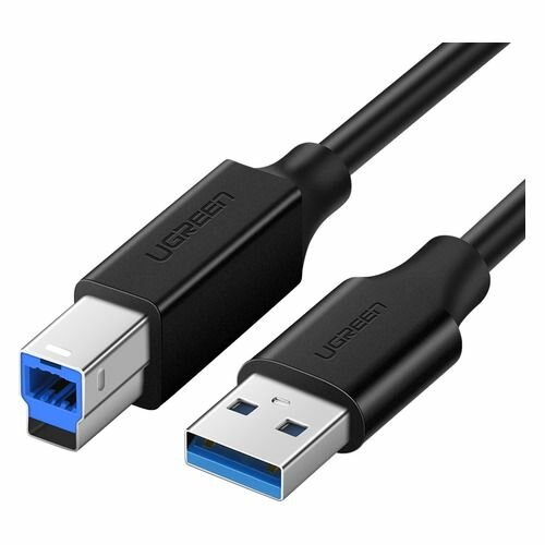 Кабель UGREEN US210, USB 3.0 A(m) - USB 3.0 B (m), ферритовый фильтр , 1м, черный [30753]