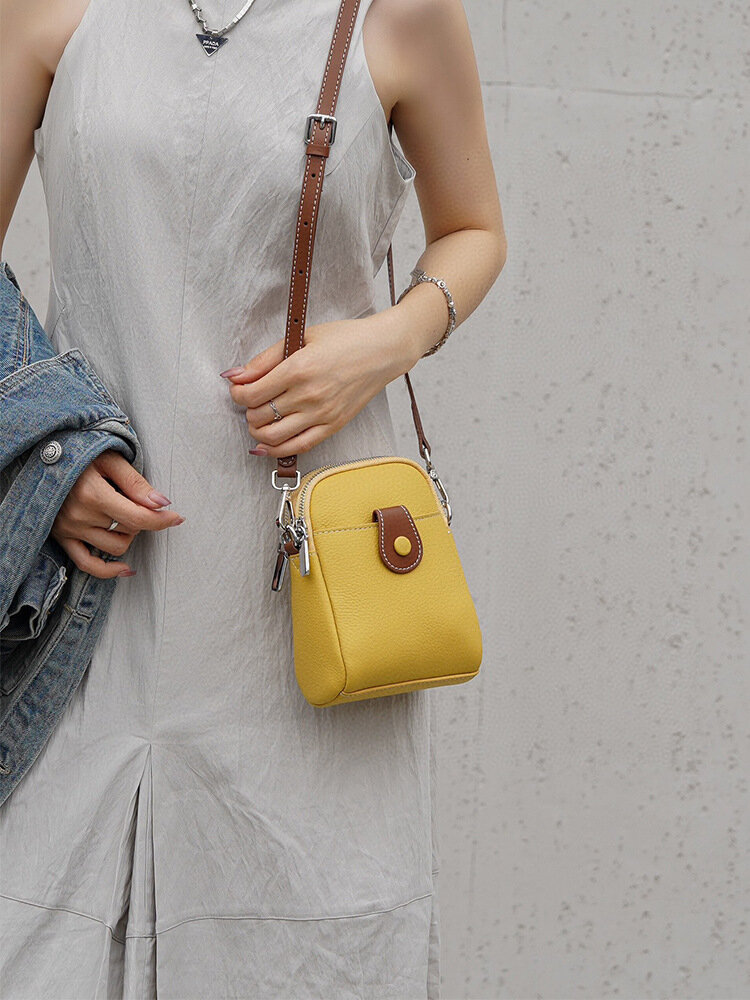 Сумка-мессенджер Chaoshang Maile, женская, натуральная кожа, желтая