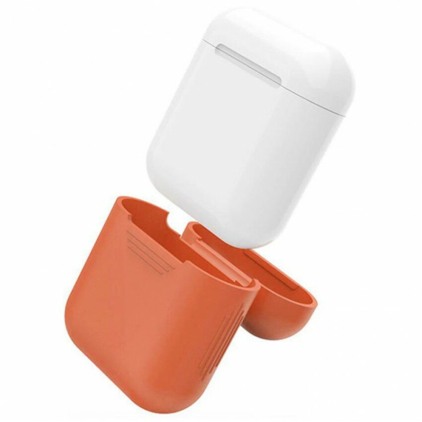 Силиконовый чехол для наушников Apple AirPods (Оранжевый)
