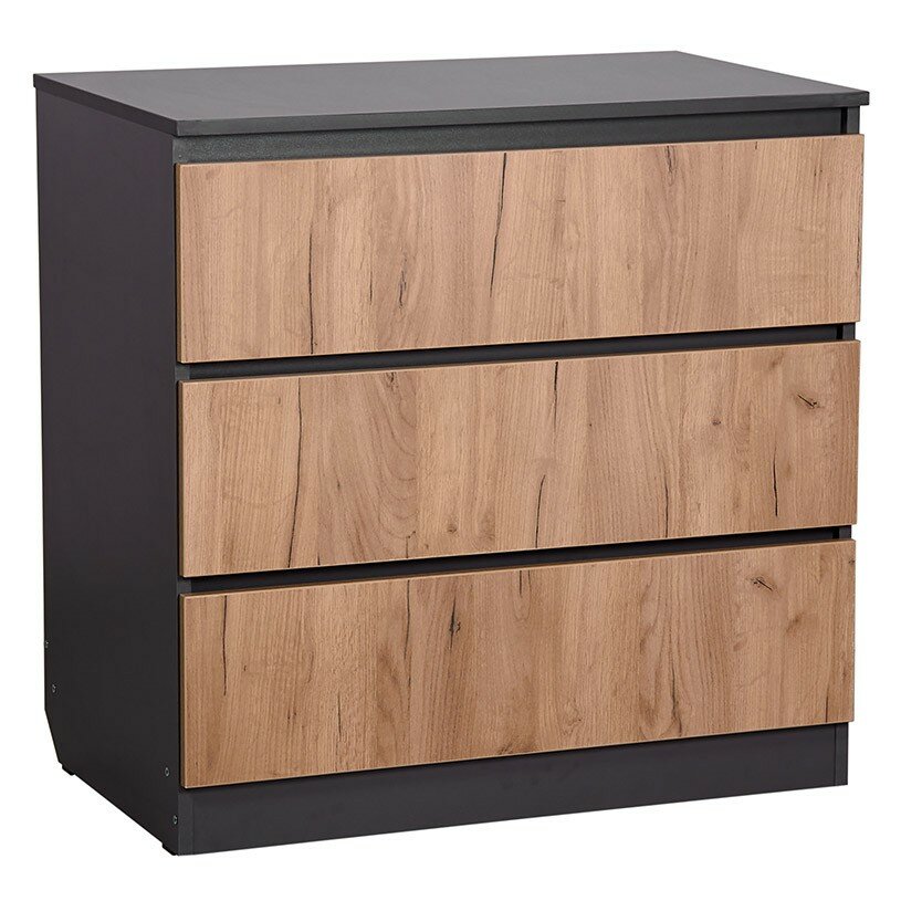 Комод Polini kids Simple 1980, графит-дуб крафт золотой