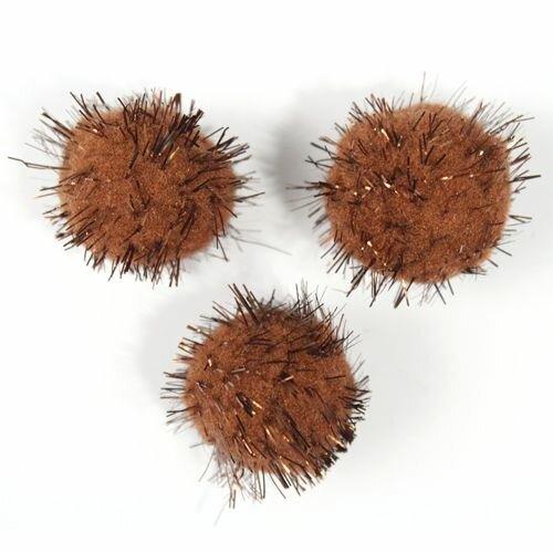 Помпоны с люрексом, 13мм, 25шт/упак, Astra&Craft (23 кофейный)