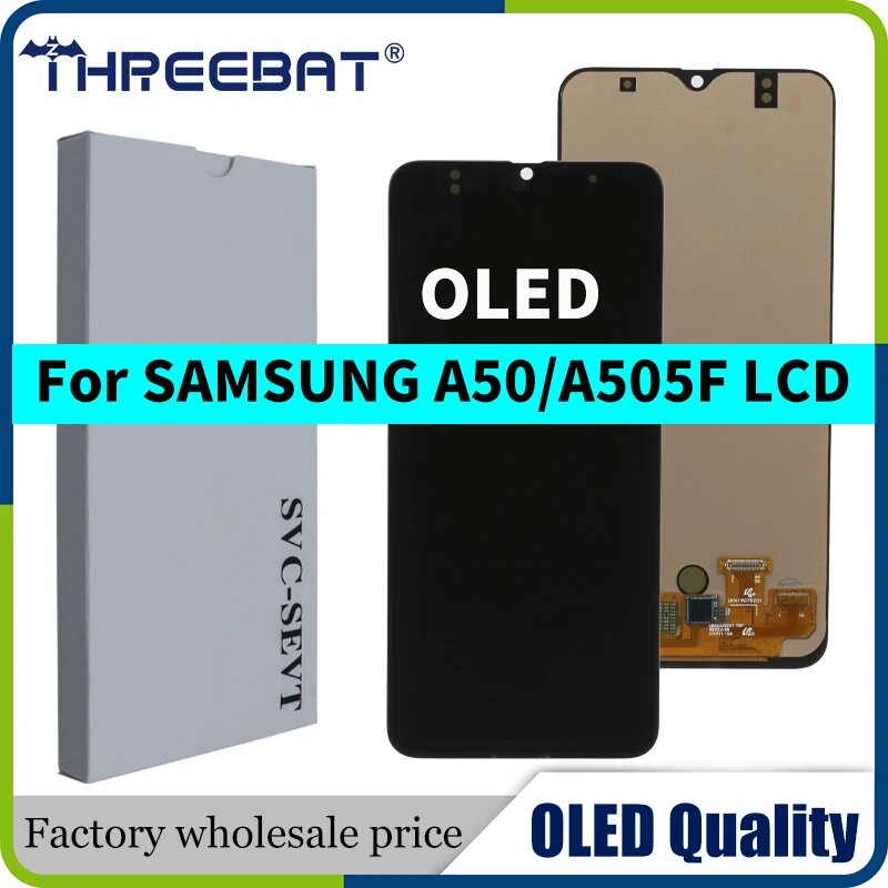 6,4 "Новый Super OLED для Samsung A50 2019 SM-A505F/DS A505F A505FD A505A дигитайзер A50 With Frame