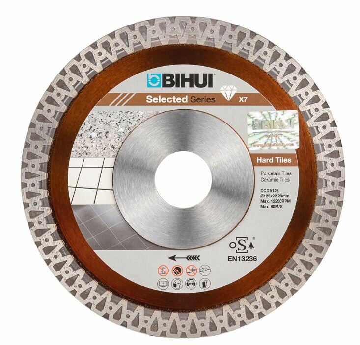 Алмазный диск турбо по керамограниту BIHUI DCDA125, 125x1,2x22,2 мм