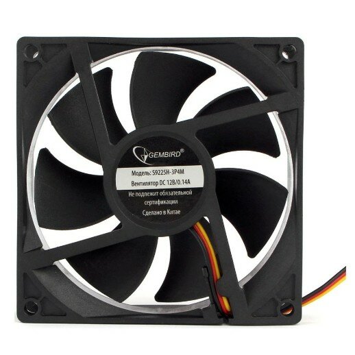 Корпусный вентилятор Gembird S9225H-3P4M 2000RPM 92 х 92 х 25 мм, 1 шт