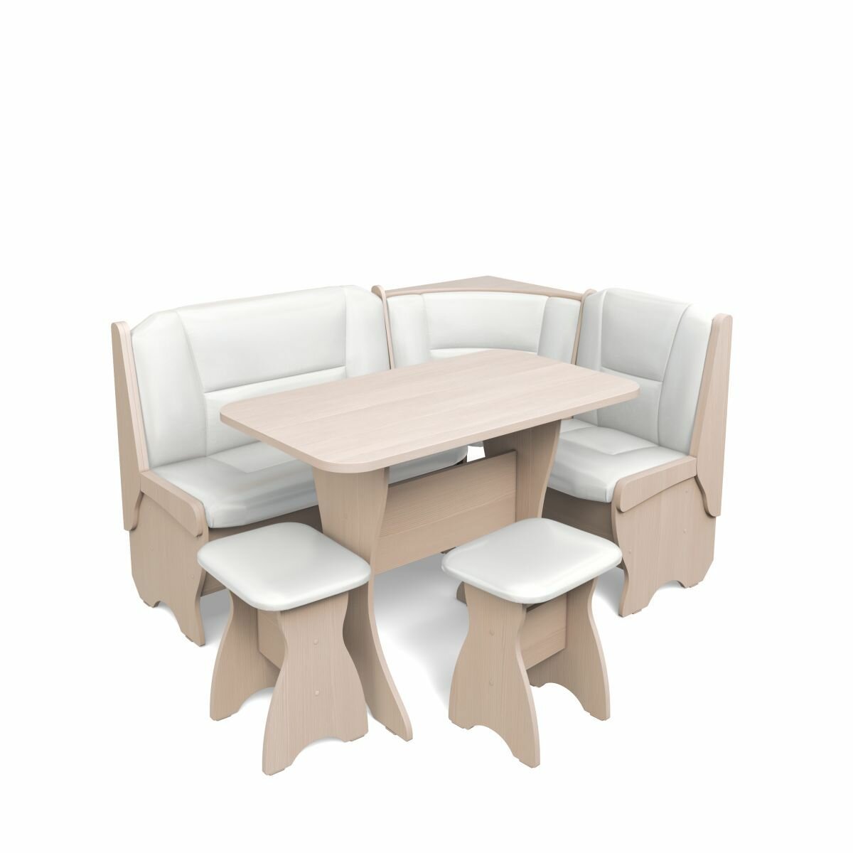 Кухонный уголок "орхидея" (столешница "Термопластик") Бодега/экокожа Милк (Бител)