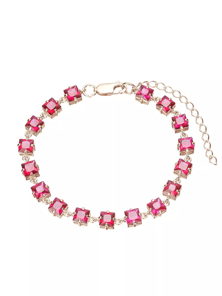 Браслет, красное золото, 585 проба, бриллиант, рубин