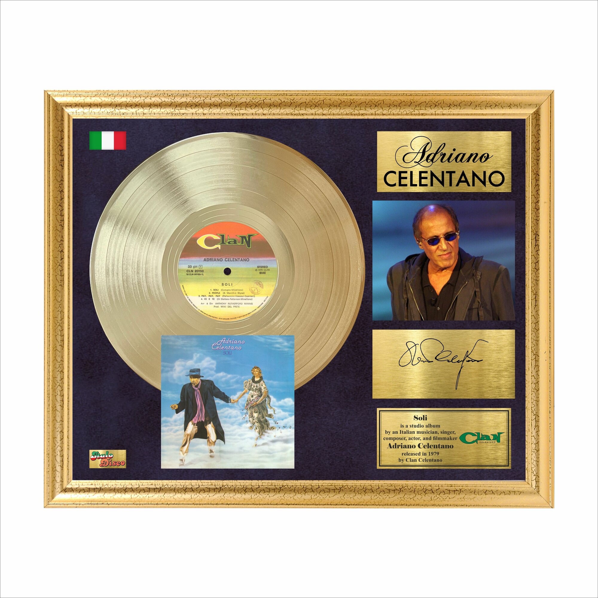 Золотой диск Adriano Chelentano Soli