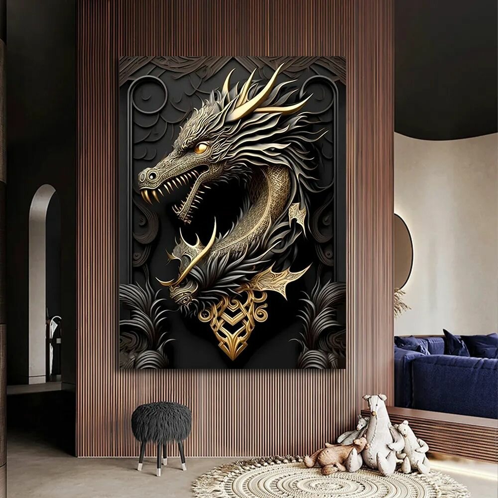 Картина ВсеКартины. тут "Инь Янь Дракон", 30x40 см, на подрамнике, на холсте