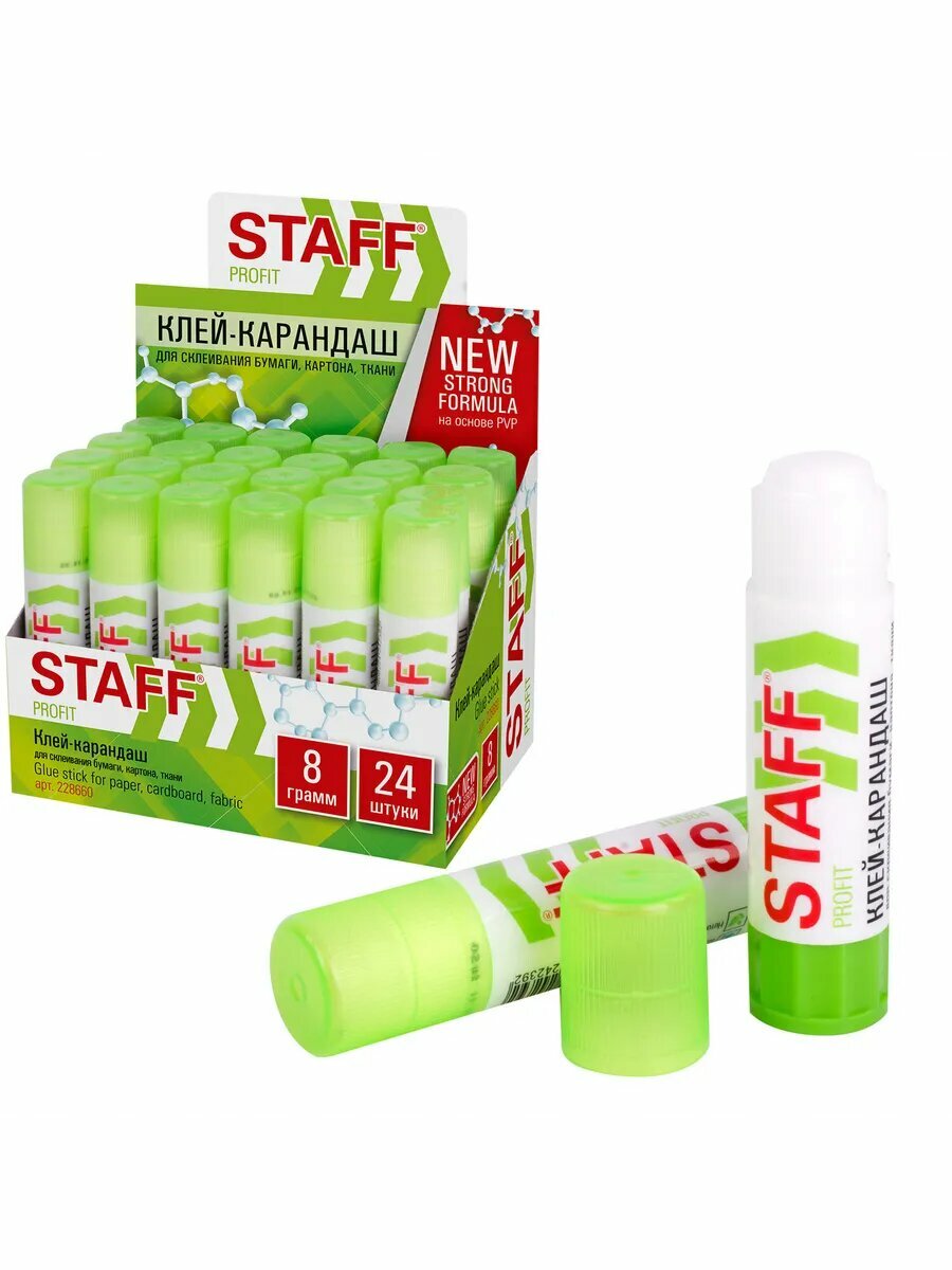 Клей-карандаш усиленный PVP 8 г 12 шт.