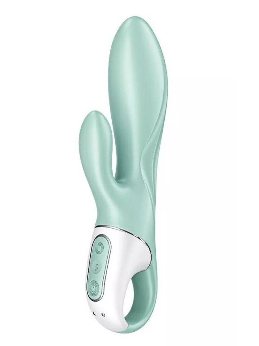 Надувающийся вибратор-кролик Satisfyer Air Pump Bunny 5, управление через приложение, 20.4 см, мятный