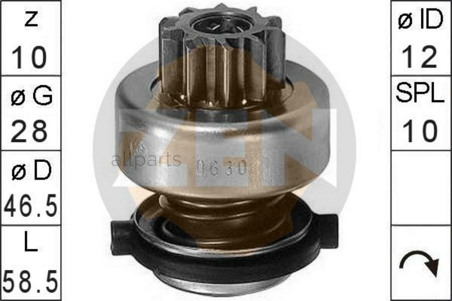 ERA ZN0630 ZN0630 Бендикс стартера\ RENAULT