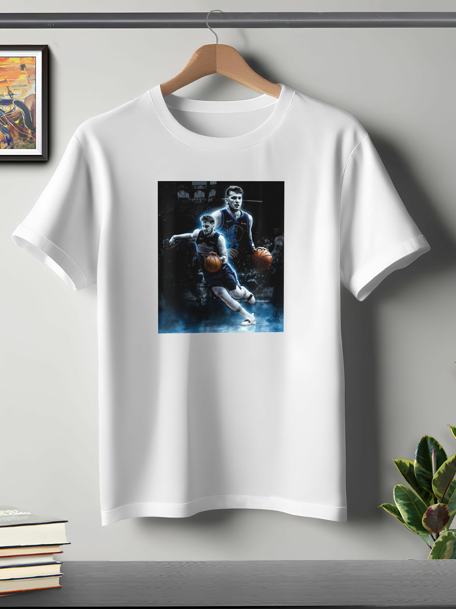 Футболка ONEQ унисекс 46-48 (M) размер с принтом Лука Дончич, белая