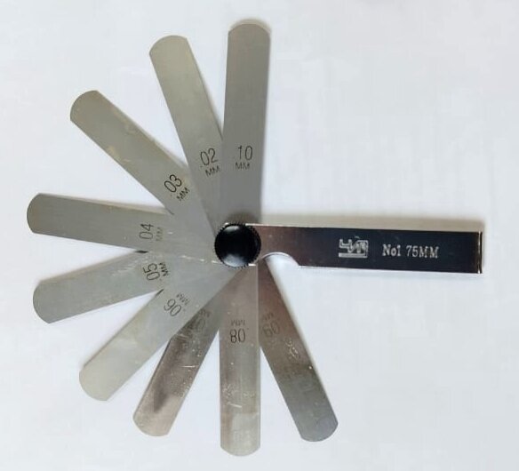 Набор щупов №1 (0,02-0,1мм) L 75 "ЧИЗ" (0.02, 0.03, 0,04, 0.05, 0.06, 0.07, 0.08, 0.09, 0.10)