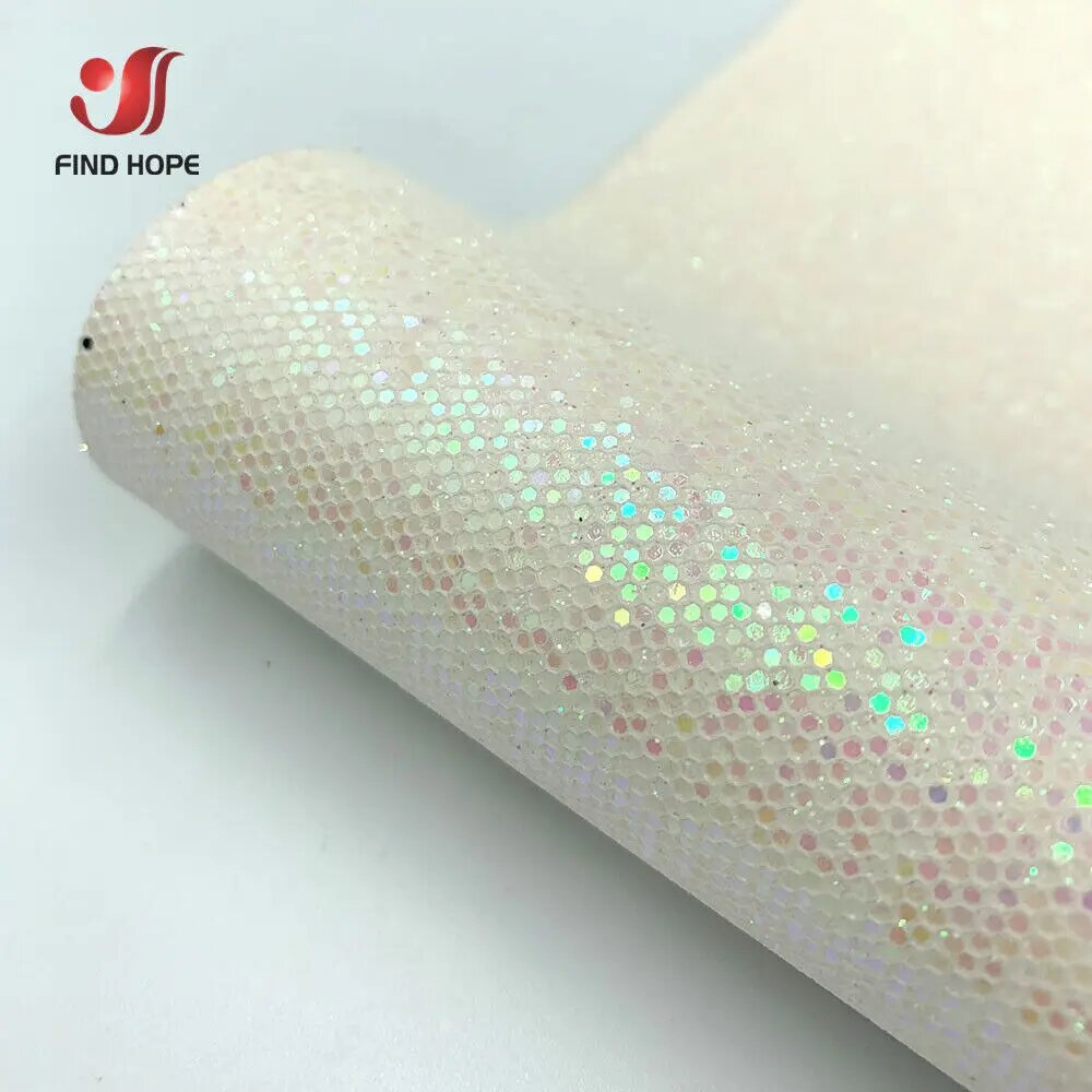 Самоклеящаяся блестящая виниловая ткань 20cm x 15cm, белый