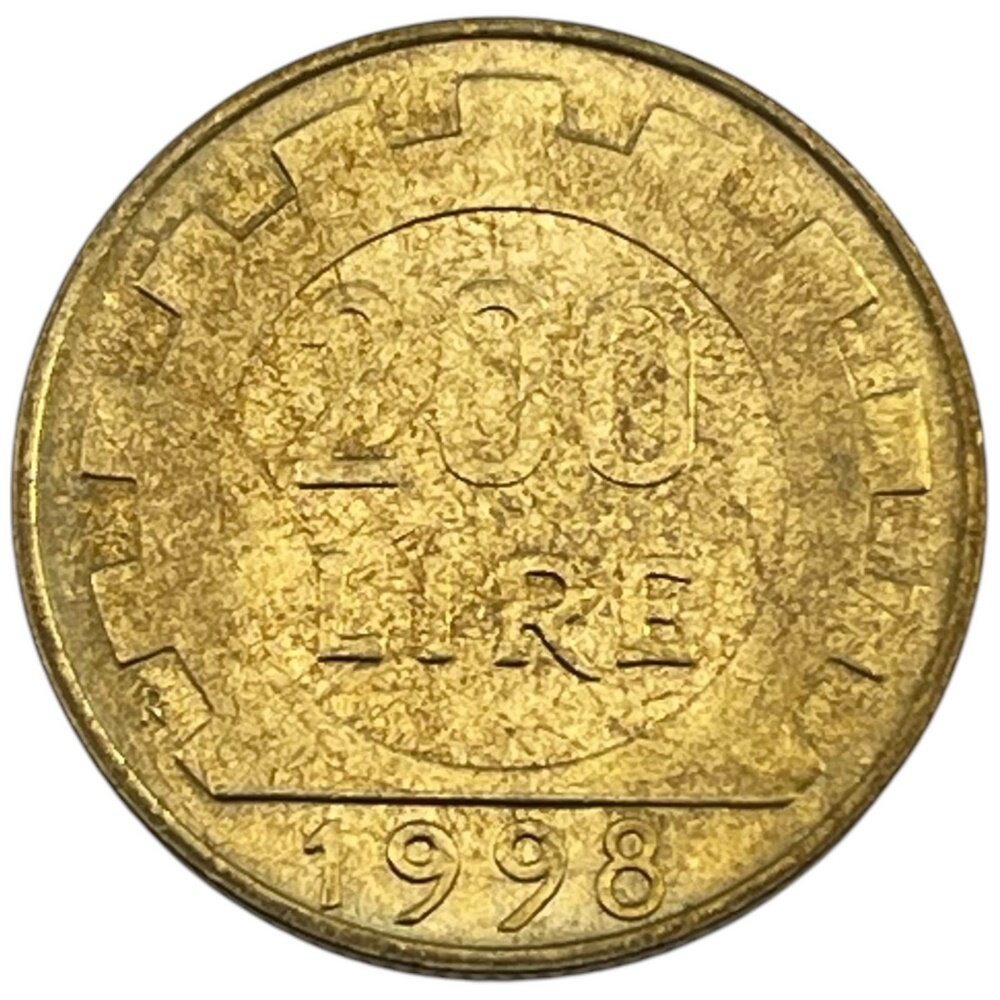 Италия 200 лир 1998 г.
