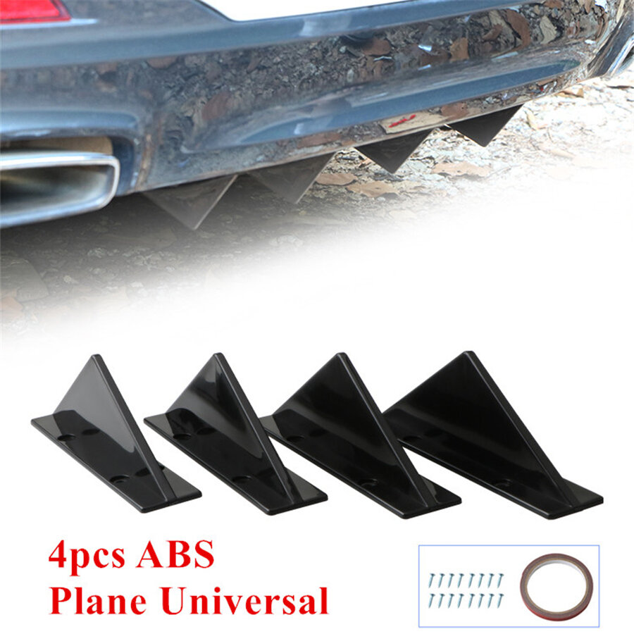 4 шт. Спойлер Автомобиля Задний Бампер Универсальный Автомобильный Задний Бампер Губа Диффузор Акулий Плавник Самолет