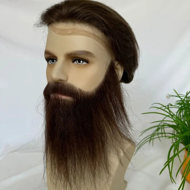 Мужские усы и борода Pwigs из натуральных волос brown
