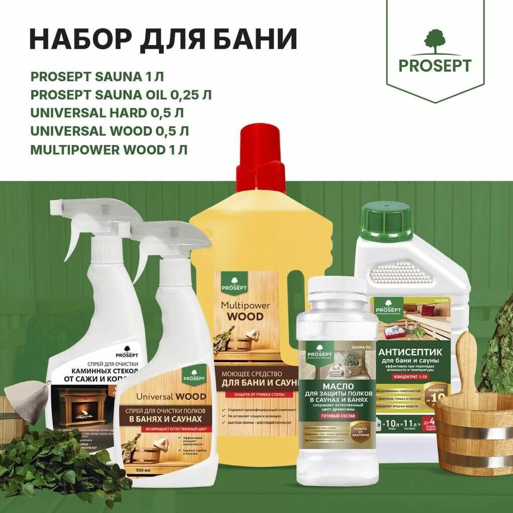 Набор бытовой химии Prosept №9 для бани (5шт)