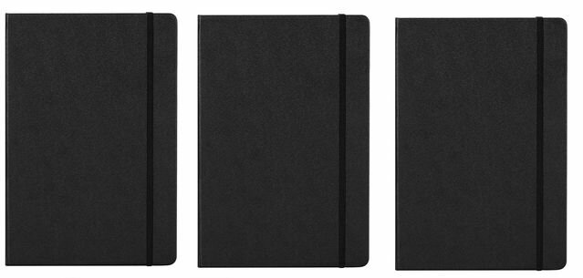 Deli Блокнот А5, 96 л, клетка, черный, 3 уп.