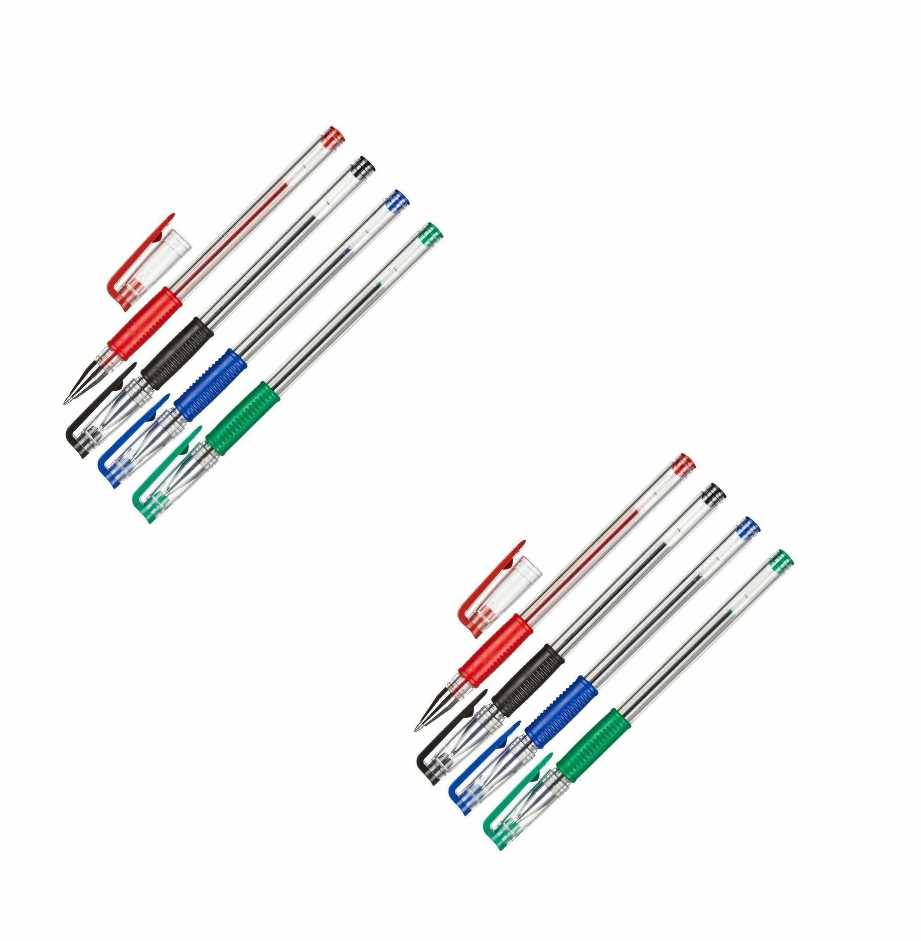 Attache Ручка гелевая не автоматическая, 0,5мм, 4 шт в упаковке , 2 уп