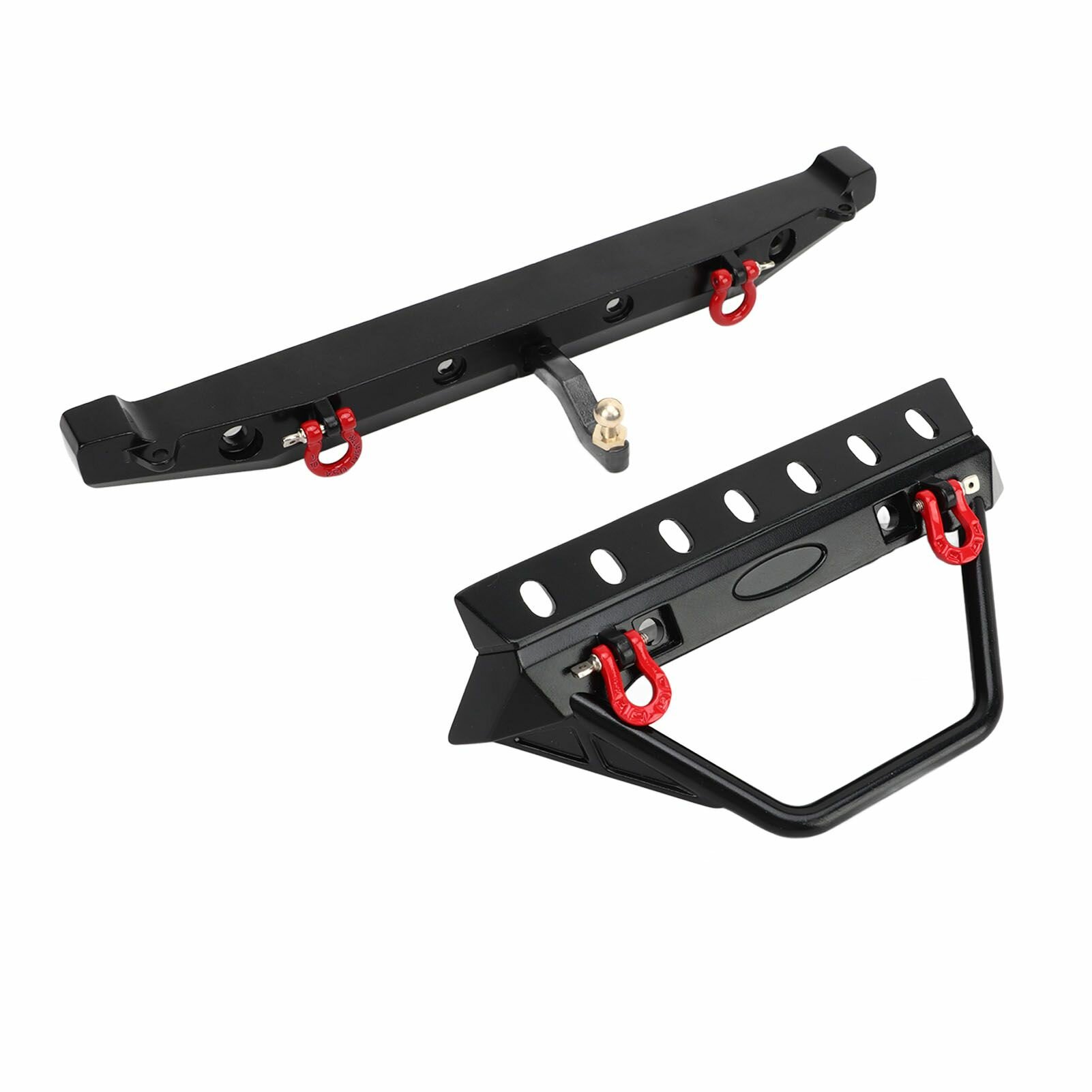 Бампер на гусеничном ходу, черный передний и задний бампер с скобами для крепления на лебедке, светодиодные фонари для Axial SCX10 90046 SCX10 III AXI03007 AXI03003 5 11 В