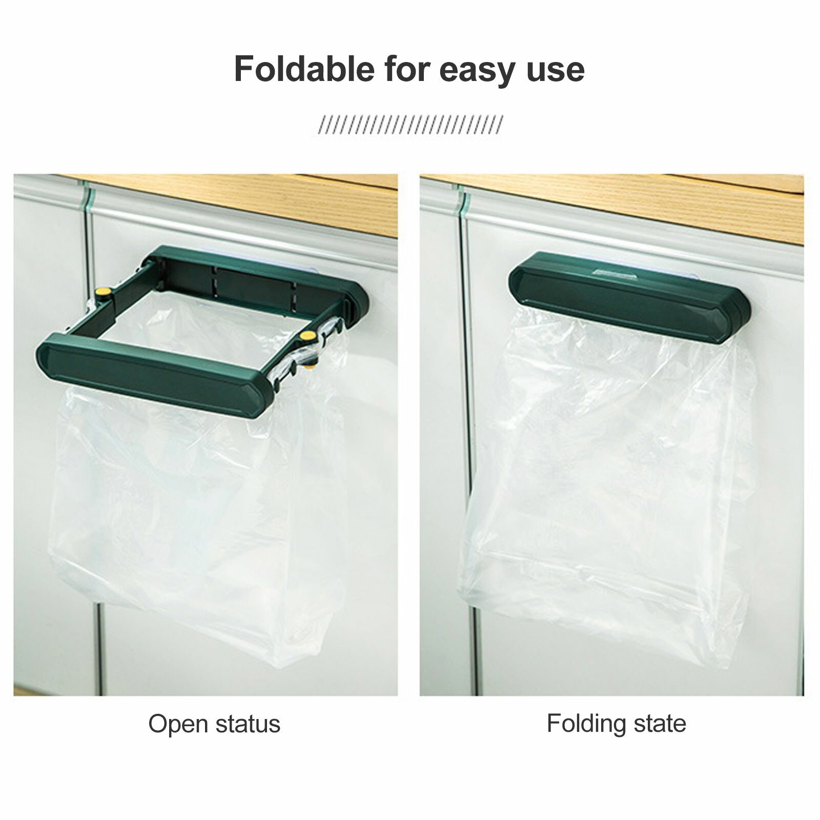 Складная подставка для пластикового пакета для мусорного бака Настенная подставка для мешка для мусора