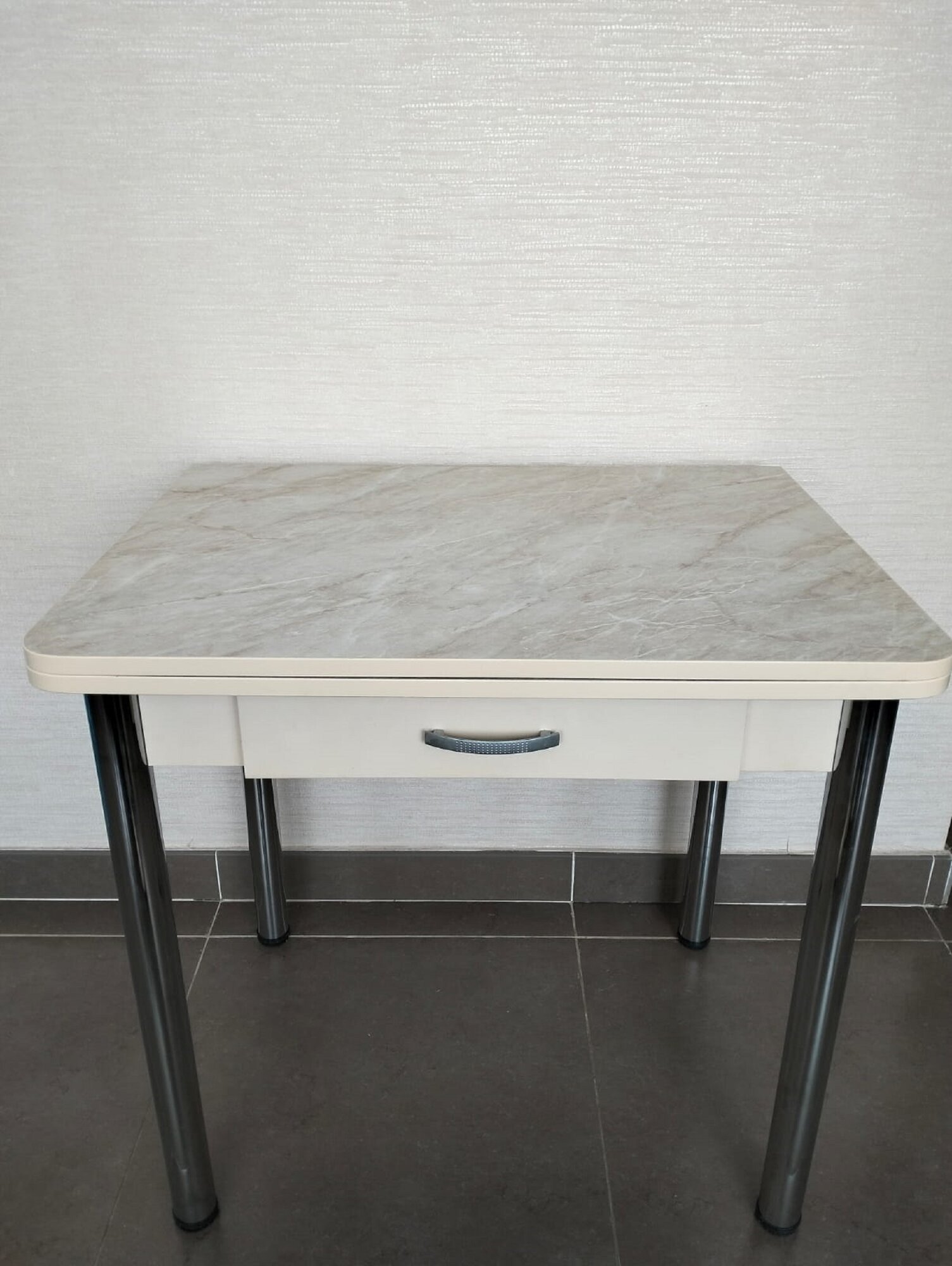 Стол Раскладной Ломберный с ящиком, 80*60*75, пластик HPL, Кухонный