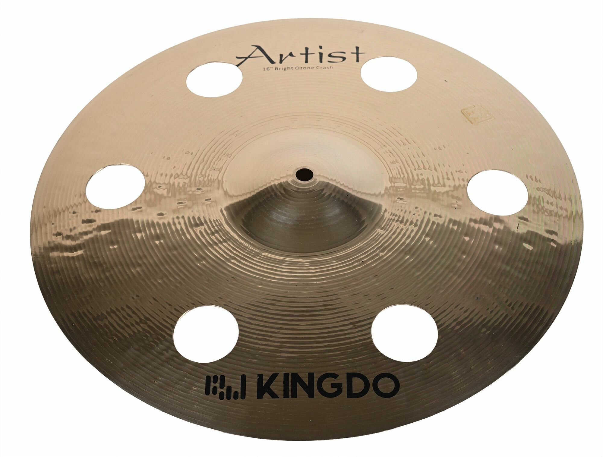 KINGDO 16" ARTIST BRIGHT O-ZONE CRASH - Тарелка крэш 16" , B20, средней толщины, с отверстиями, полировка, тон яркий
