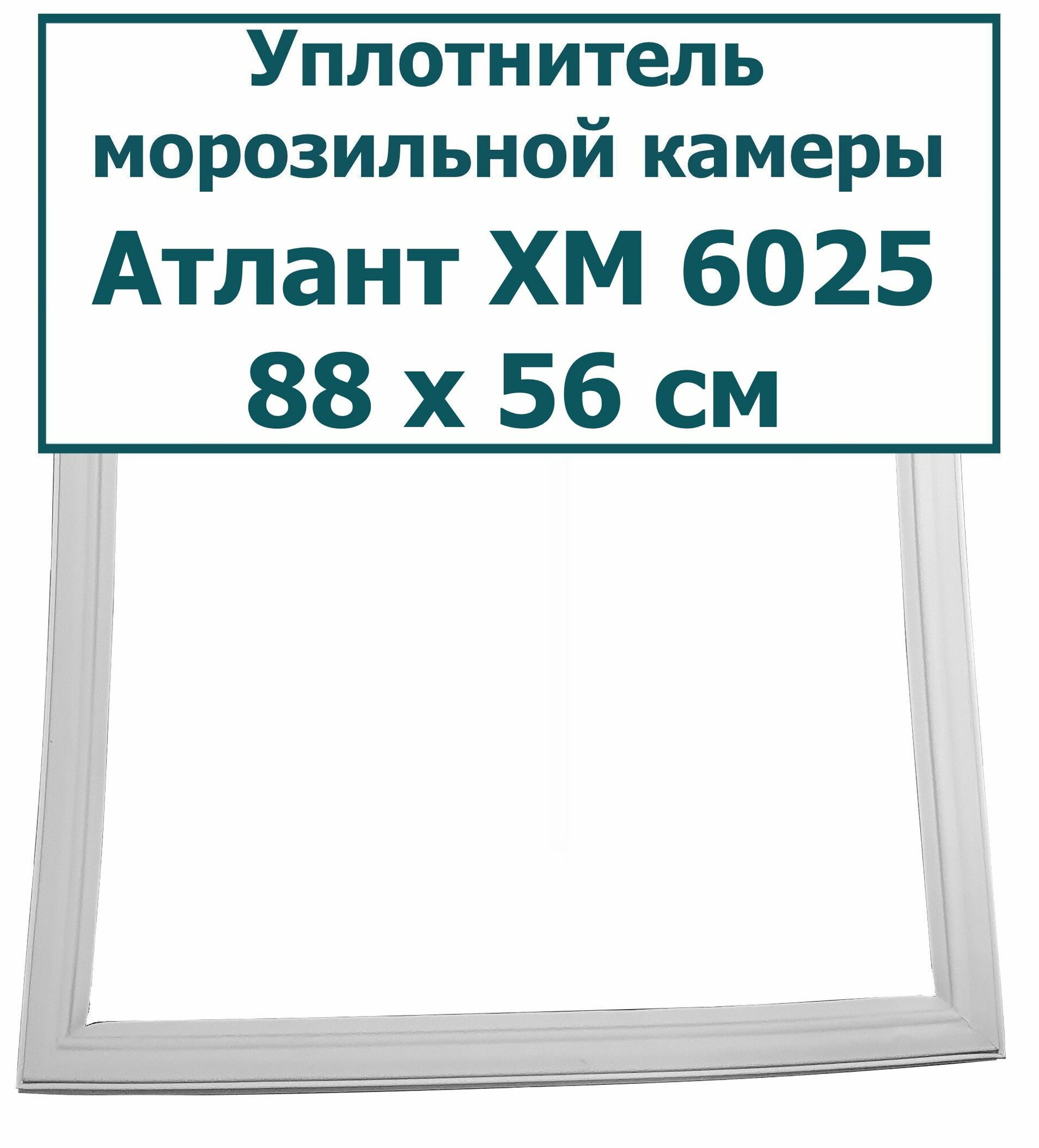 Уплотнитель (резинка) для двери морозильной камеры холодильника Атлант (Atlant) ХМ 6025, 88 x 56 см (880 x 560 мм)