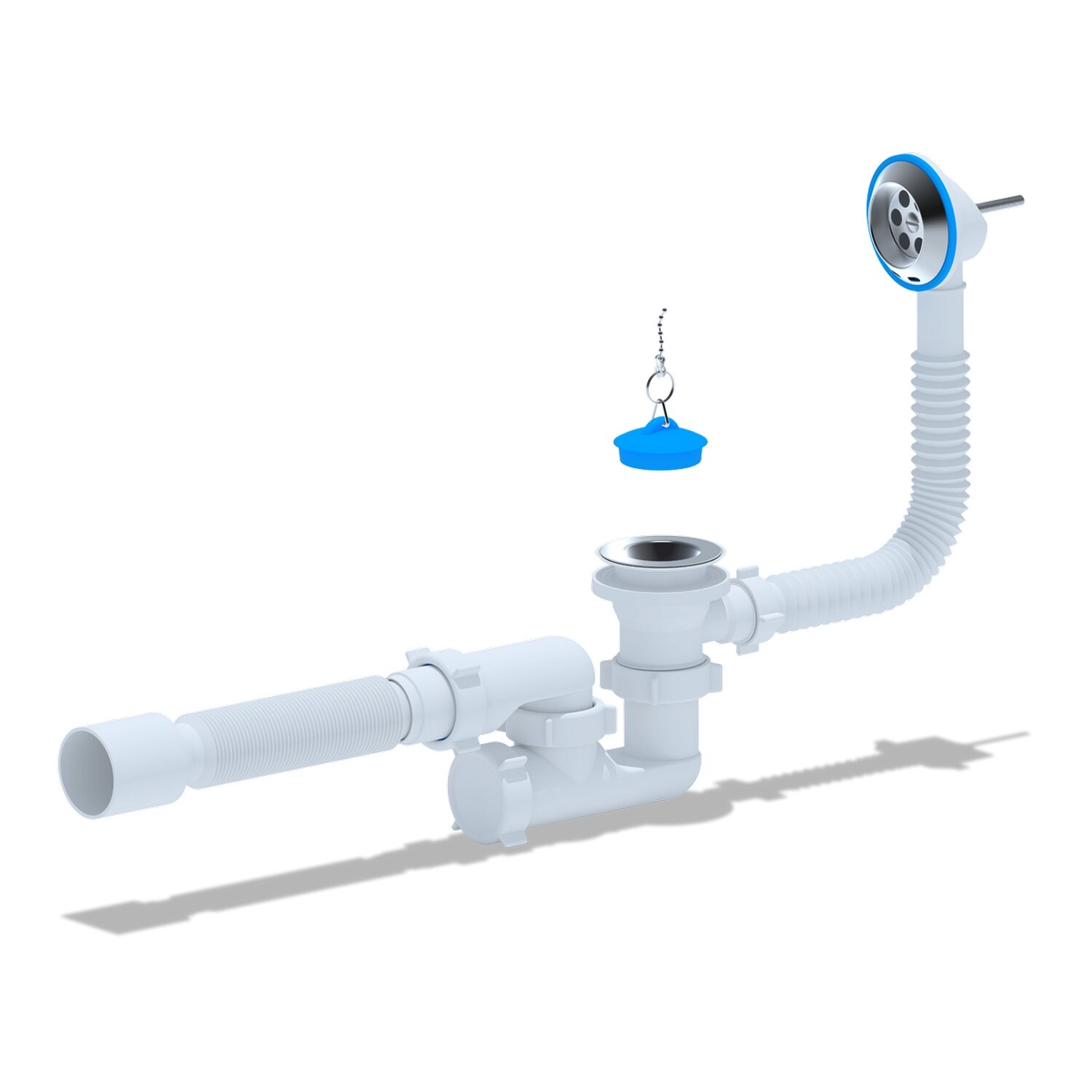 Обвязка на ванну 1 1/2*40*50 с вып. и переливом регулируемая с гофрой Ani Е255 АНИ пласт