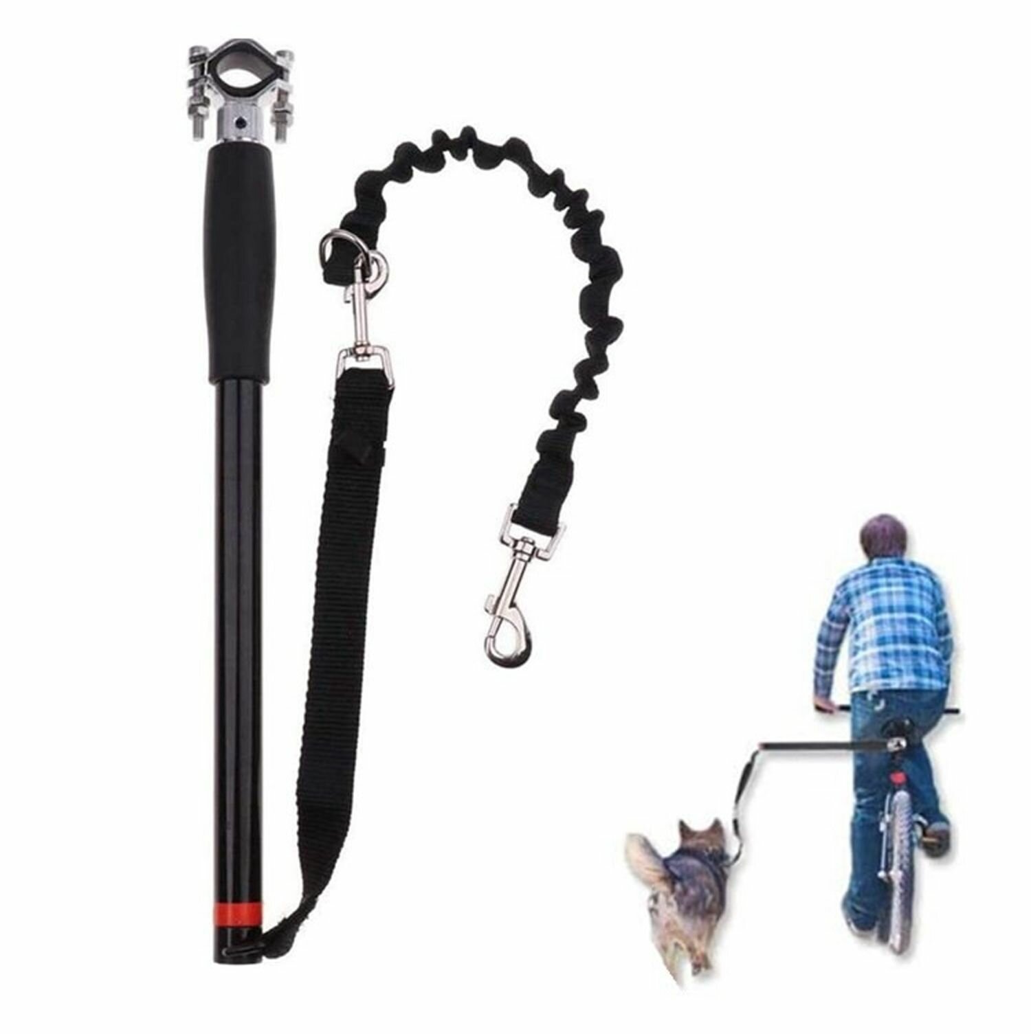 Велосипедный поводок для собак, эластичный с амортизатором