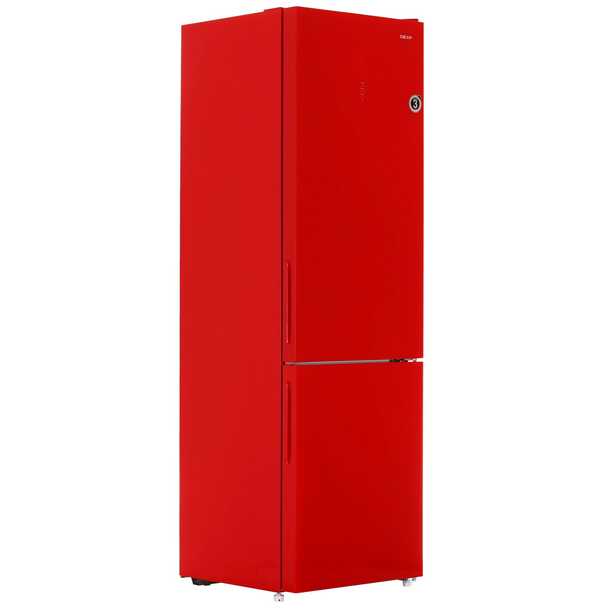 Холодильник с морозильником DEXP RF-CN350DMG/S красный, размораживание - No Frost, дисплей