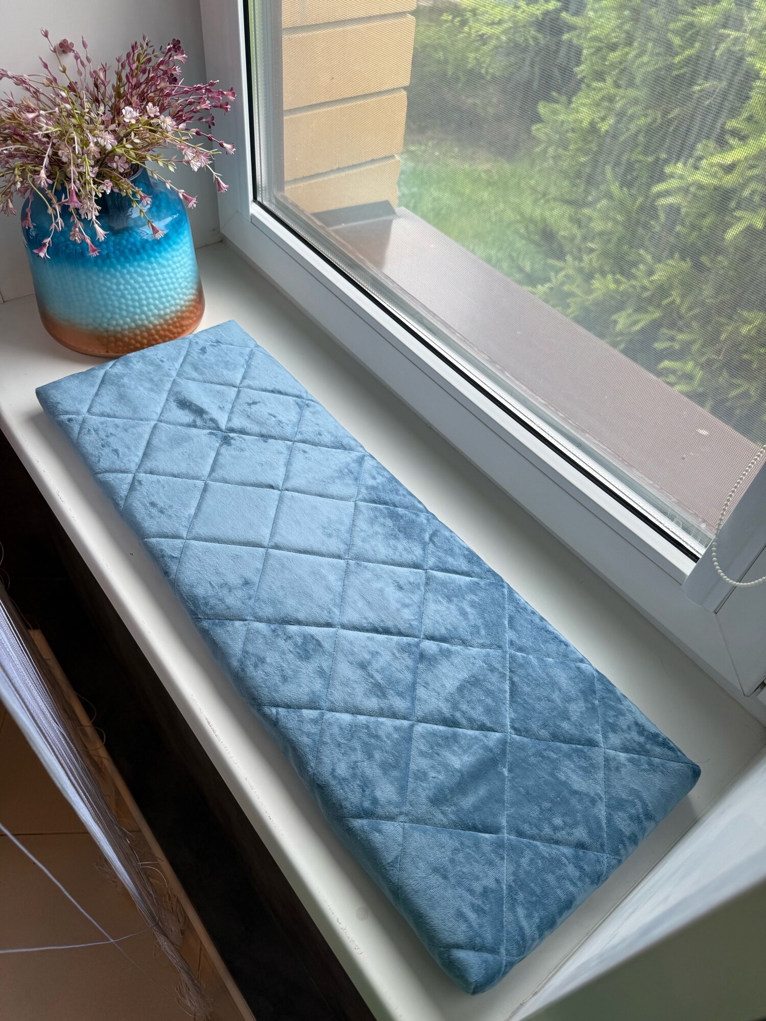 Лежанка 24*70 на узкий подоконник. Антискользящая