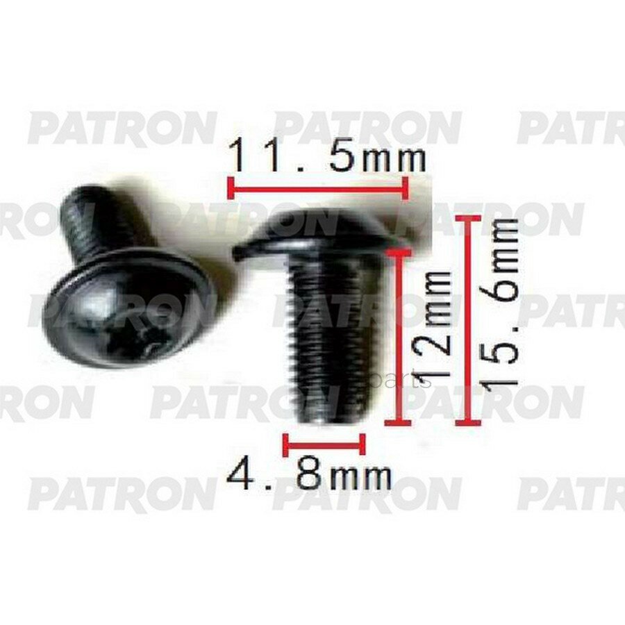 PATRON P37-1544 Винт металлический Audi, Seat, Skoda, Volkswagen применяемость: болт М5Х12мм