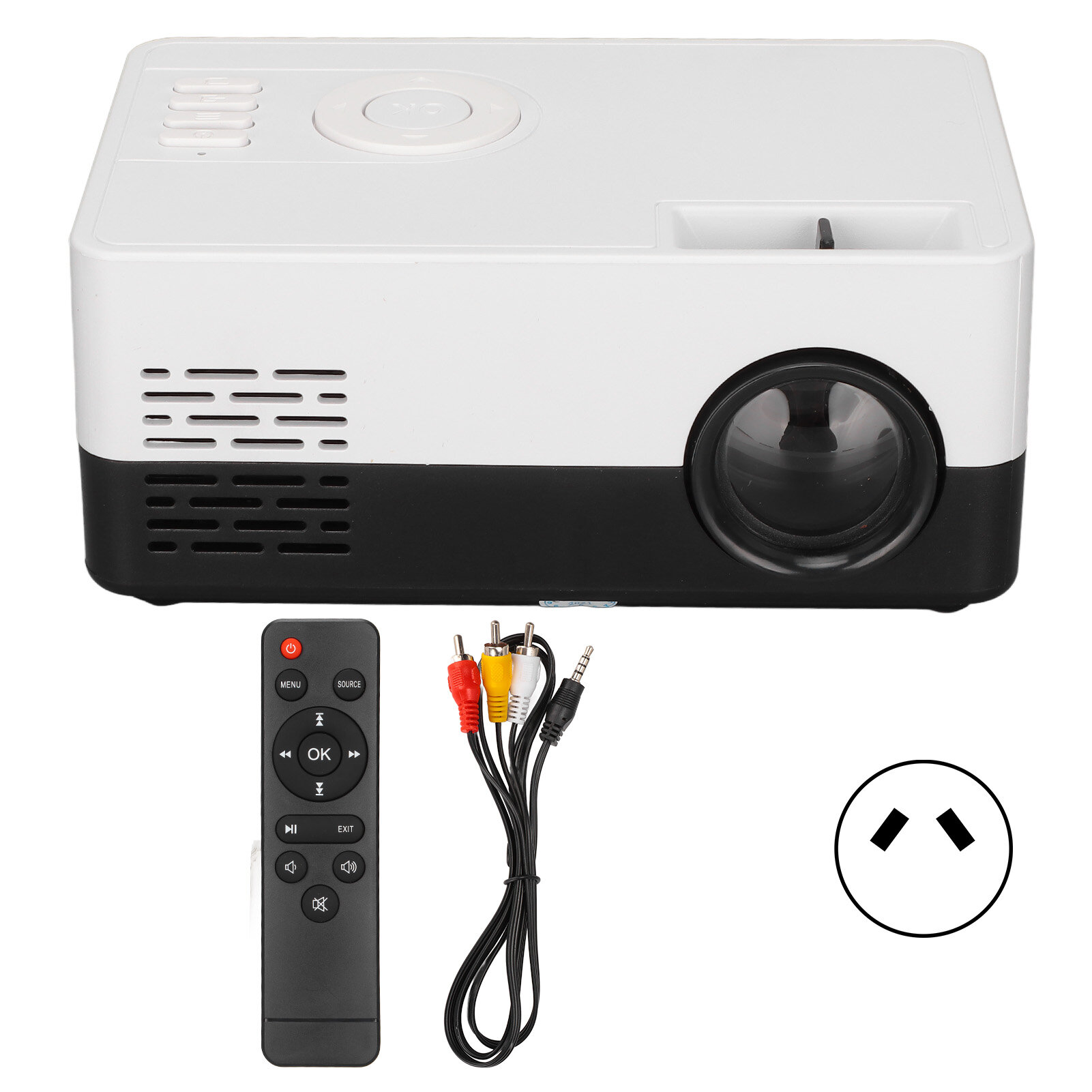 Mini Home Projector Portable LED 30000 Hours Lamp Bead Life HDR High Dynamic Technology Office ProjectorAU Plug