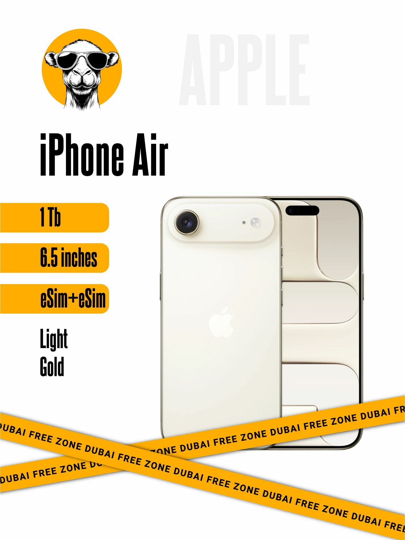 Смартфон iPhone Air 1Tb Light Gold E-Sim