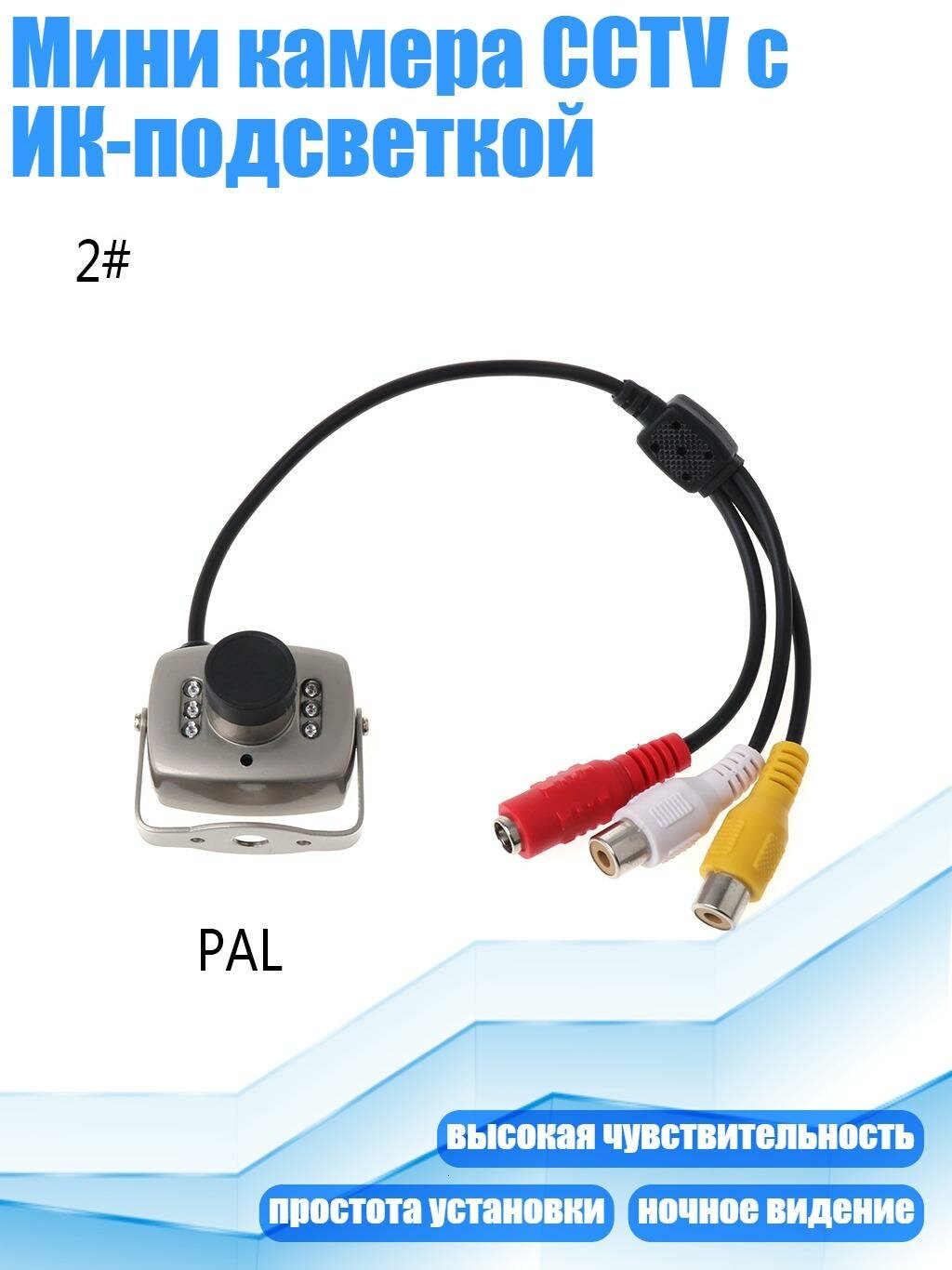 Мини камера CCTV с ИК-подсветкой, - Европейские правила