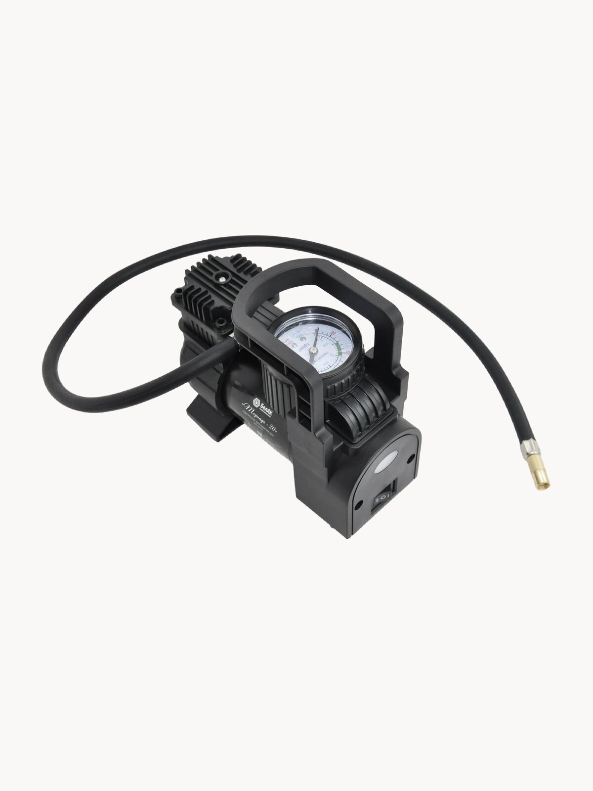 Компрессор автомобильный с фонарем / Насос электрический от прикуривателя 12v / "Торнадо - 20М" 35л/мин БАК.99164