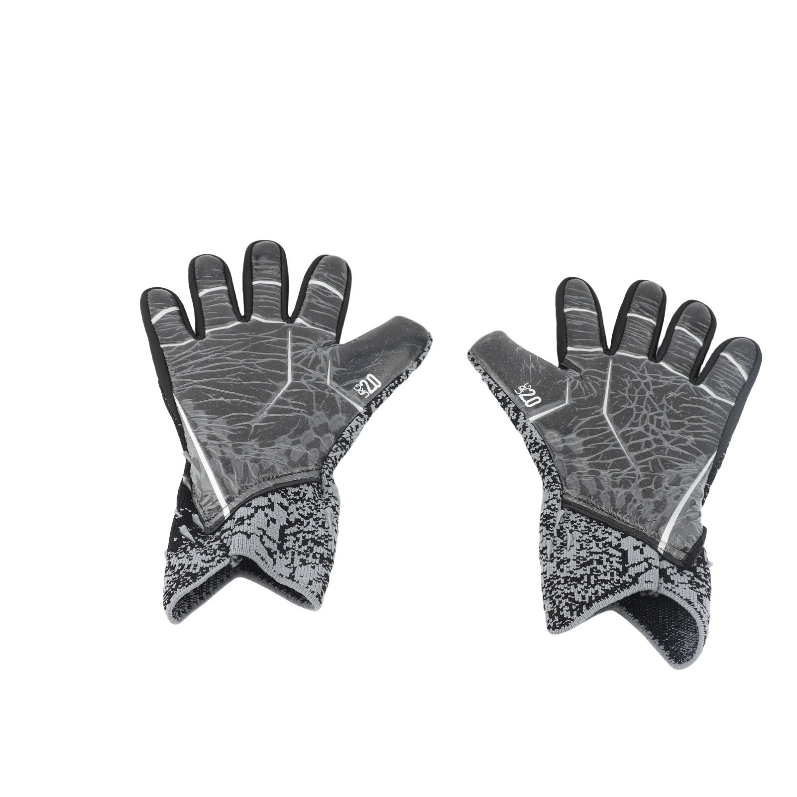 Вратарские перчатки, дышащие, противоскользящие, с латексными ладонями для надежного сцепления, для футбола, серые и черные, размер S 7, 27 см / 10,6 дюйма